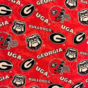 NCAA University of Georgia Bulldogs Red & Black College Logo, 100% ...