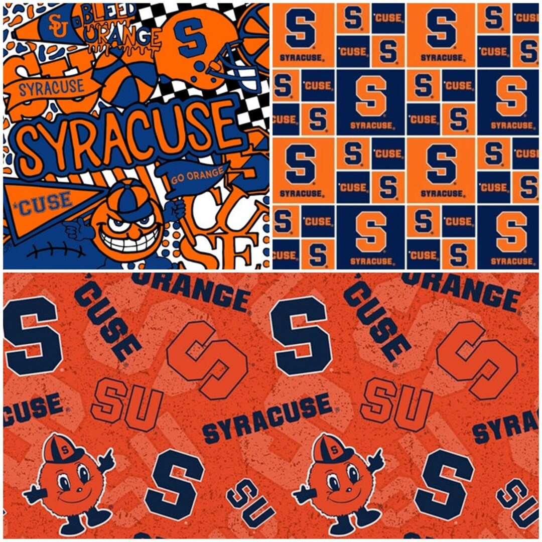 NCAA Syracuse Orangemen College Logo 100% Cotton Fabric by Sykel 3 ...