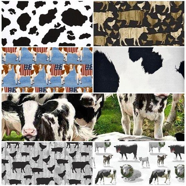 Cow Print Fabric - Etsy