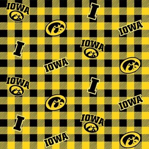NCAA University of Iowa Hawkeyes Yellow & Black College Logo 100% ...