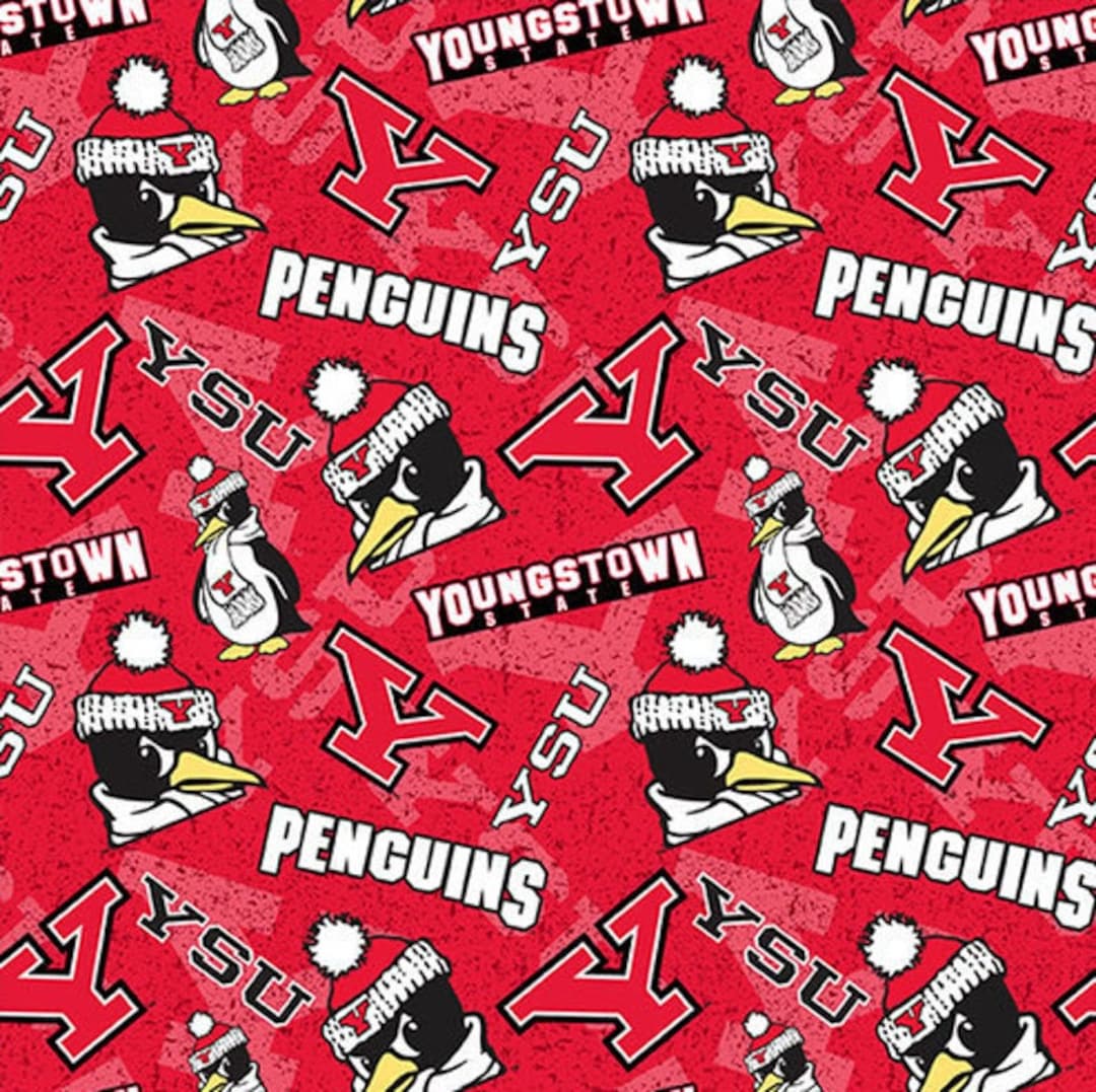 NCAA Youngstown State University Penguins Red 1178 College Logo Cotton ...