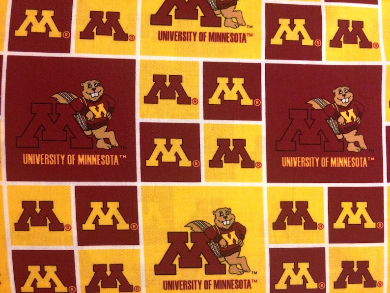 NCAA University of Minnesota Gophers Maroon & Gold College Logo 100% ...