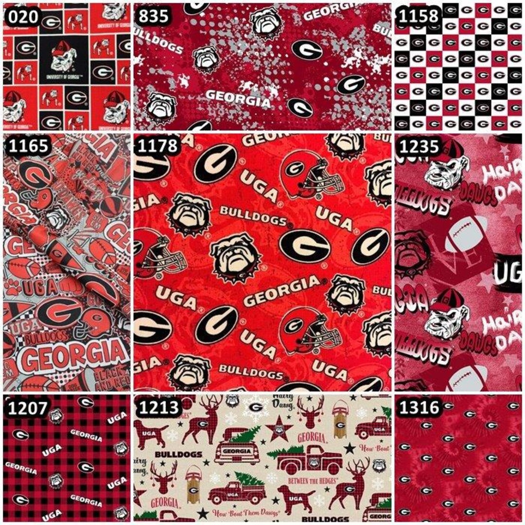 NCAA University of Georgia Bulldogs Red & Black College Logo, 100% ...