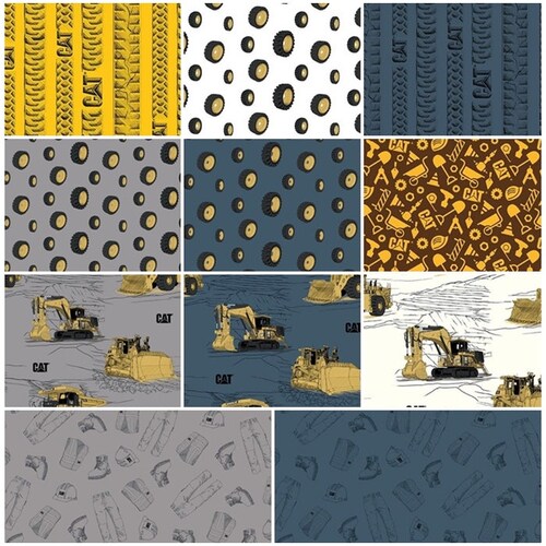 CAT Caterpillar Construction 100% Cotton Fabrics by Riley - Etsy