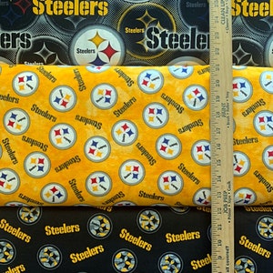 NFL Logo Pittsburgh Steelers Black & Yellow 100% Cotton Fabric - Etsy