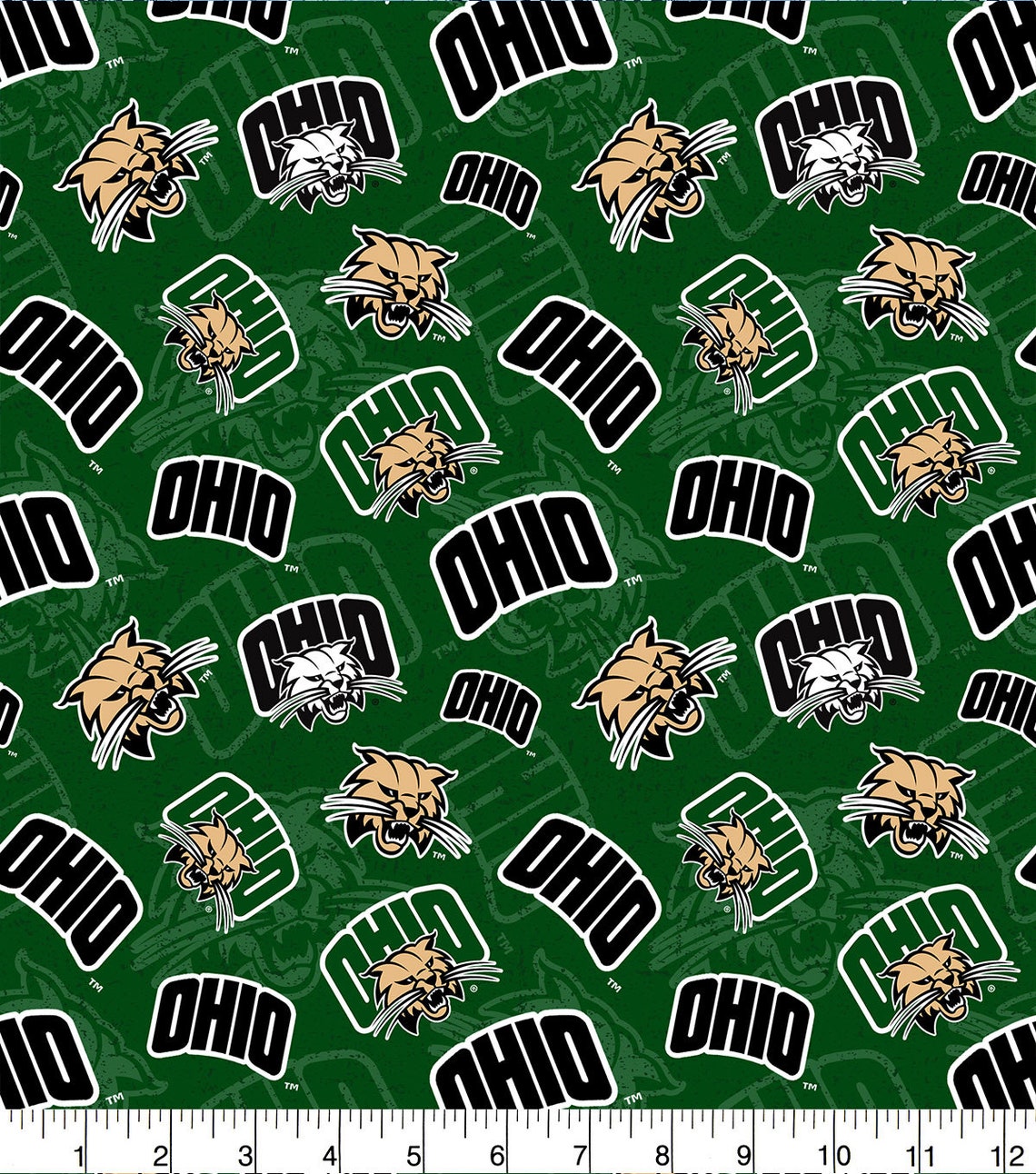 NCAA Ohio University Bobcats Green & White College Logo 100% - Etsy