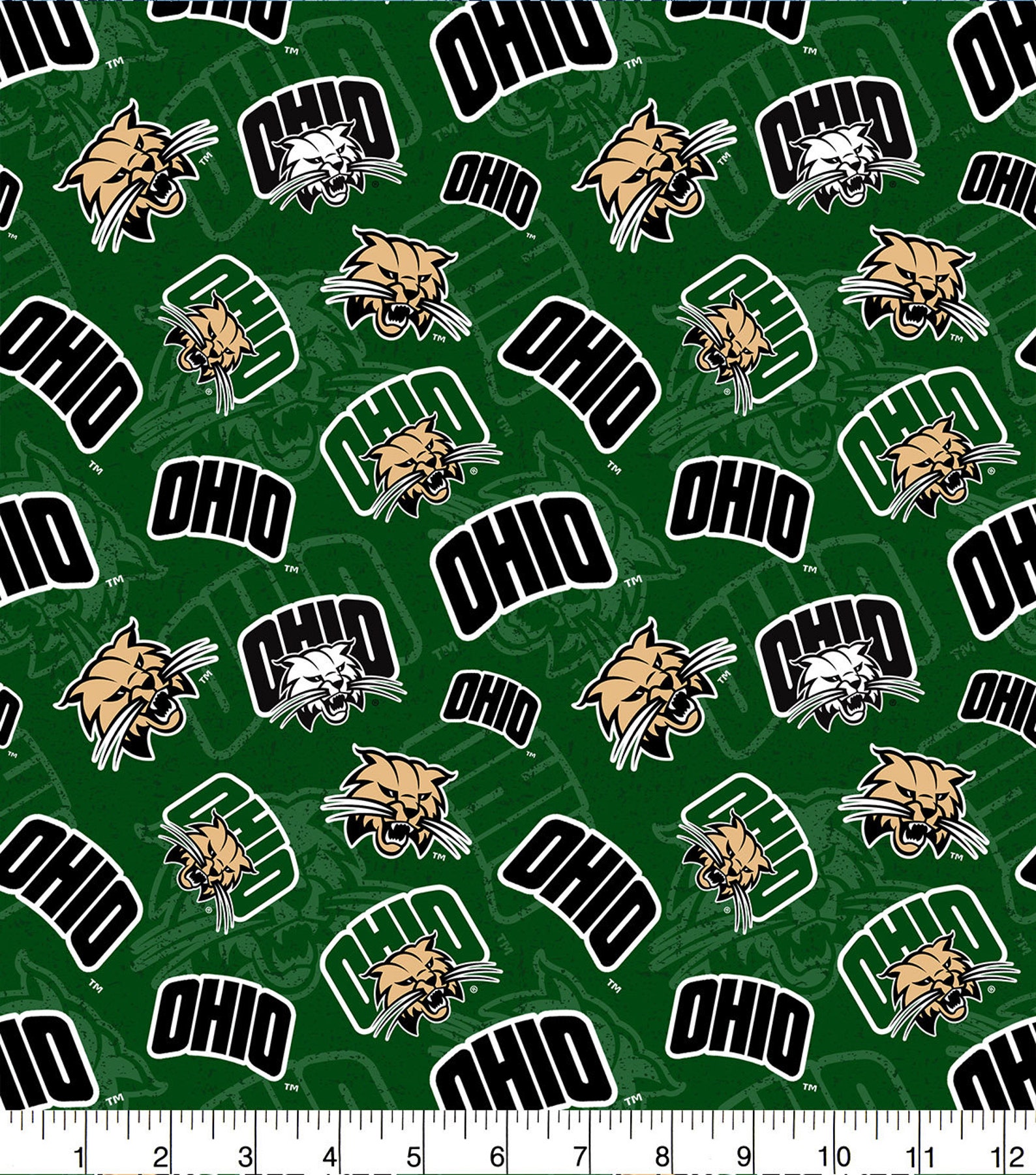 NCAA Ohio University Bobcats Green & White College Logo 100% - Etsy