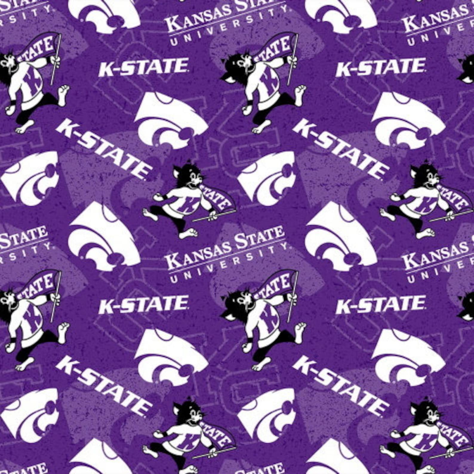 NCAA Kansas State Wildcats Purple & Grey College Logo 100% - Etsy