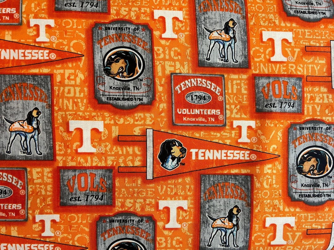 NCAA University of Tennessee Vols Orange & White College Logo 100% ...