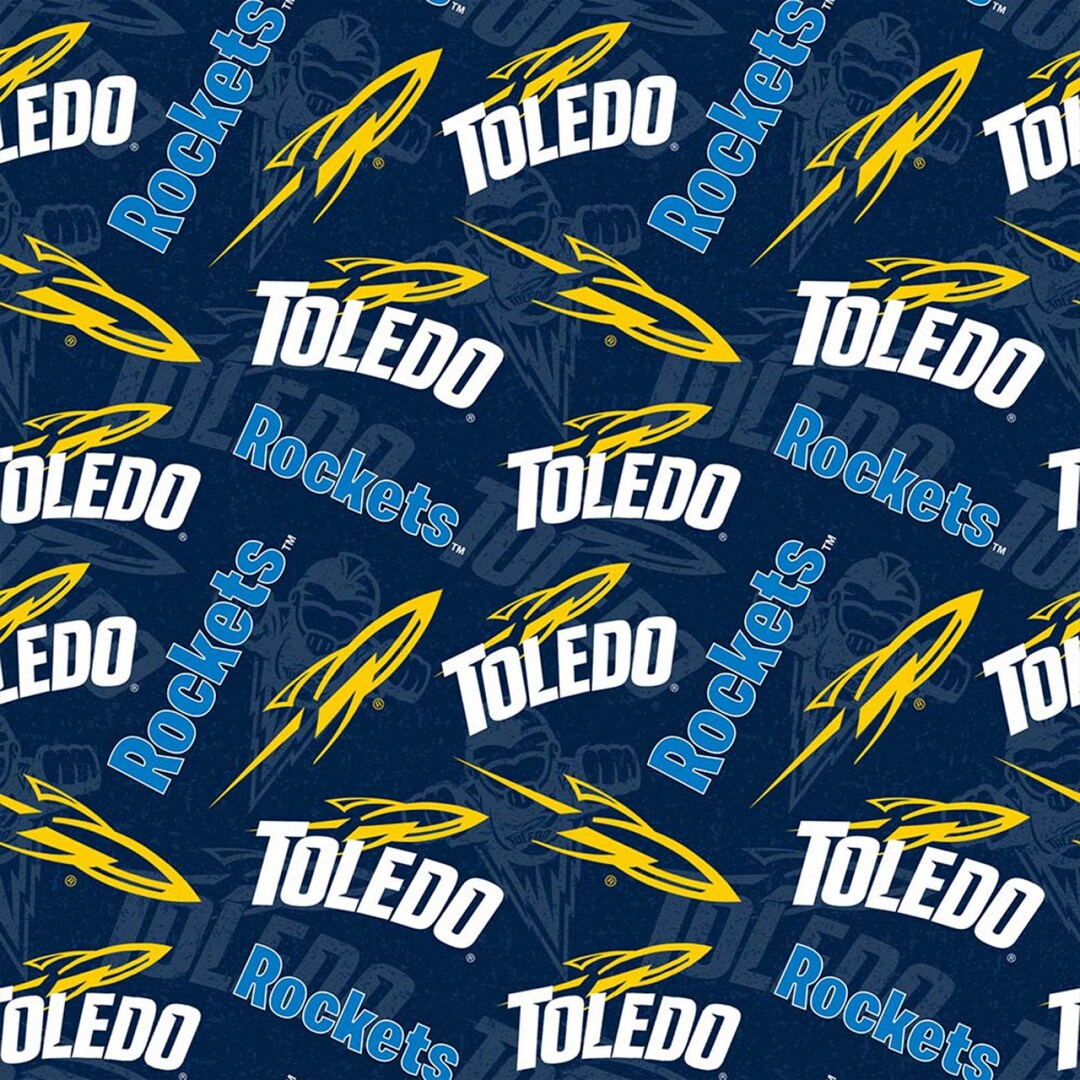 NCAA University of Toledo Rockets 1178 Blue & Yellow College Logo ...