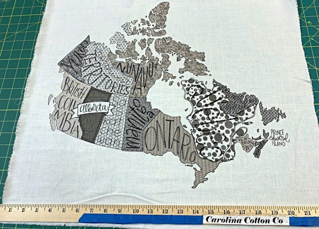 SALE Provinces & Territories of Canada 30570-11 Cotton Fabric 24 Panel ...