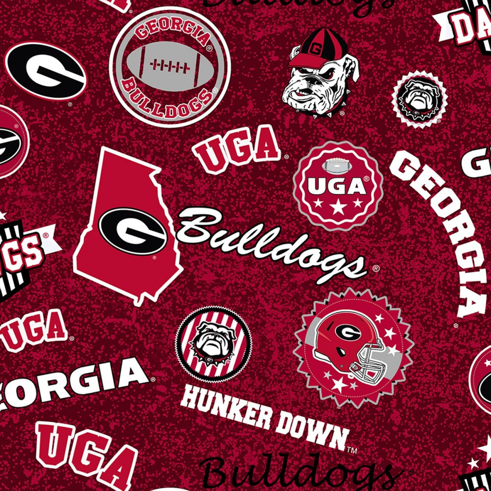 NCAA University of Georgia Bulldogs Red & Black College Logo - Etsy