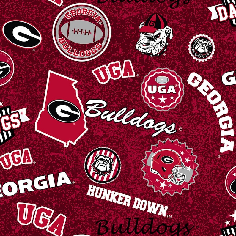 NCAA University of Georgia Bulldogs Red & Black College Logo - Etsy