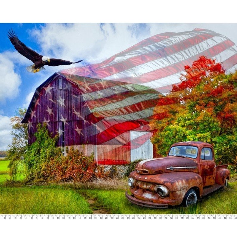 Land of Liberty USA Pride Barn Eagle Truck 36 100% - Etsy