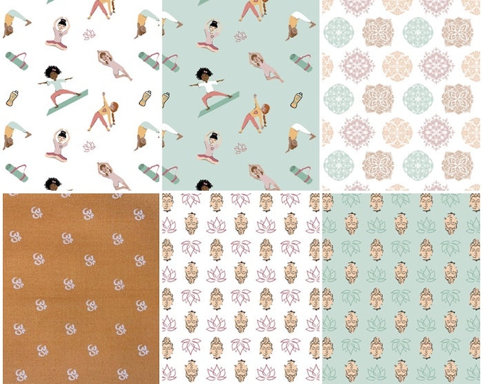 Yoga Fabric Yoga Girls by Thinlinetextiles Yoga Stretch Flow Movement ...