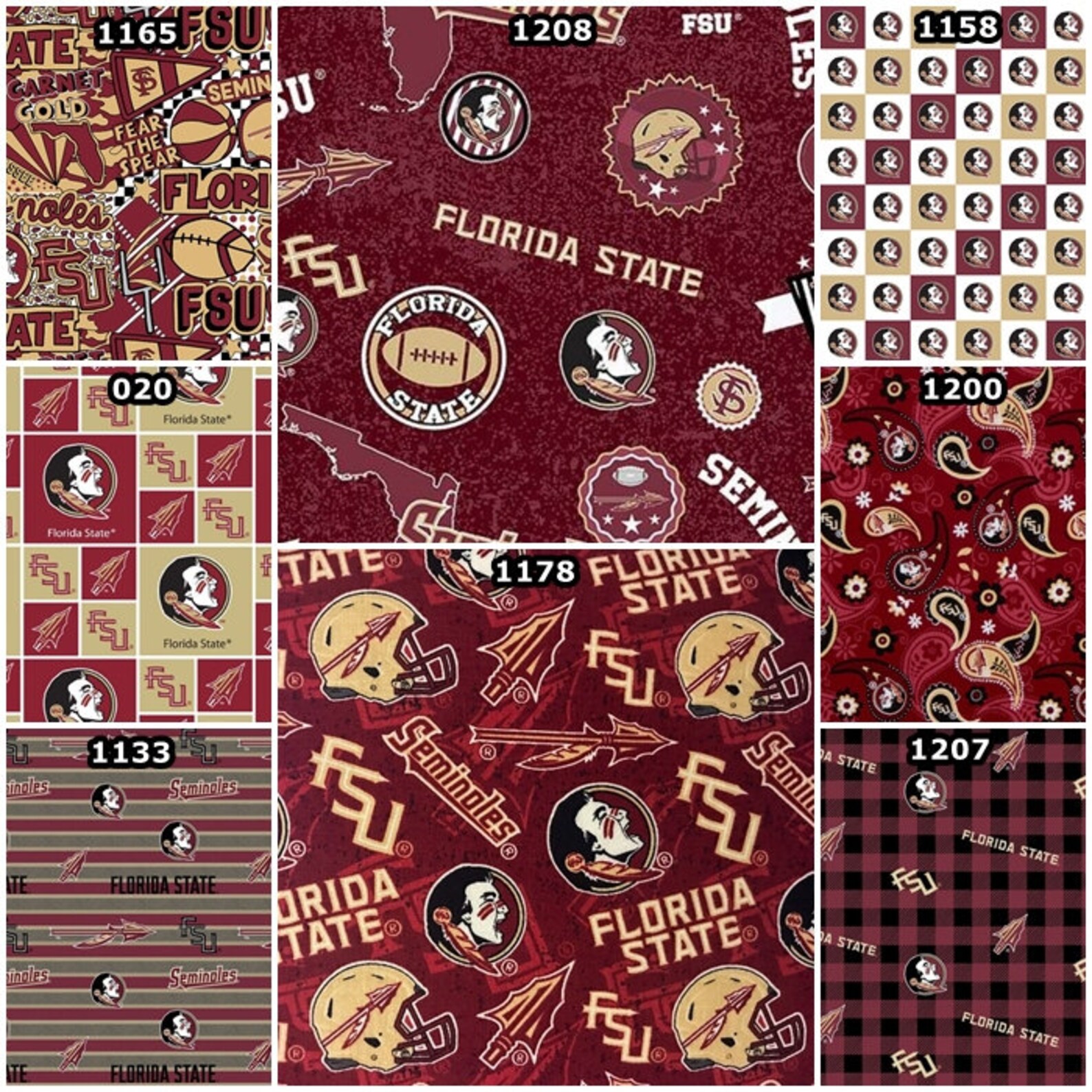 NCAA Florida State Seminoles Garnet & Gold College Logo 100% - Etsy