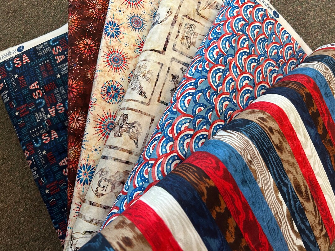 Liberty, Glory, Freedom, Patriotic Fabric, Fireworks, US Flag 100% ...