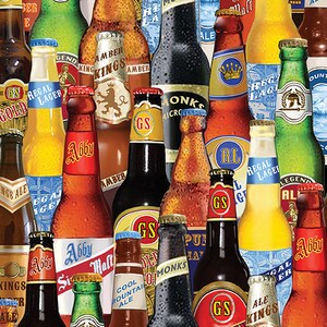 Game Night, Beer on Tap, Bar Snacks, Pretzels, 100% Cotton Fabric! 5 ...