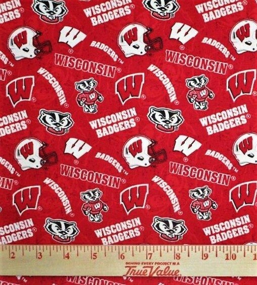 NCAA University of Wisconsin Badgers Red & White 100% College - Etsy