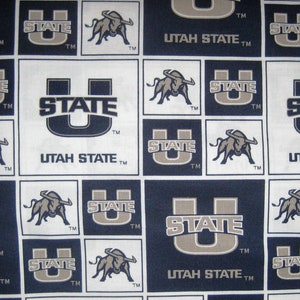 NCAA Utah State University Aggies Navy & Grey College Logo 100% Cotton ...
