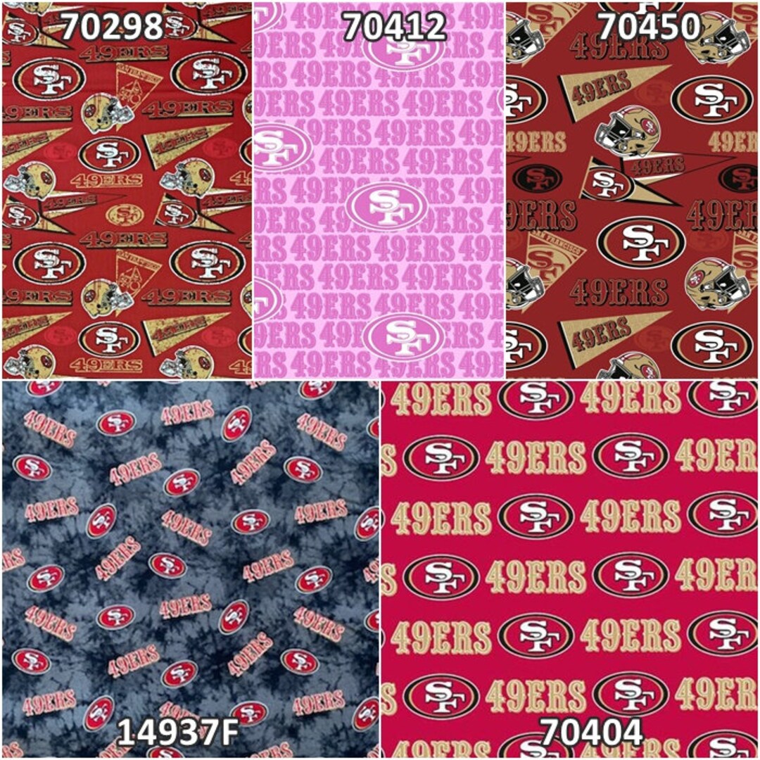 NFL Logo San Francisco 49ers Red & Black 100% Cotton Fabric 5 Styles - Etsy