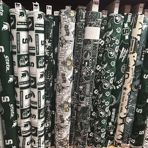 NCAA Michigan State Spartans Green & White College Logo 100% Cotton ...