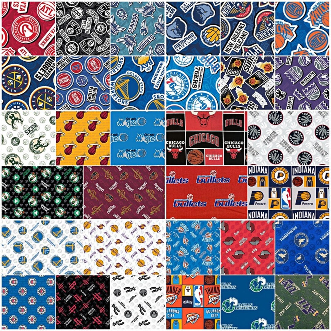 NBA Logo National Basketball Association 100% Cotton Fabric by Camelot ...