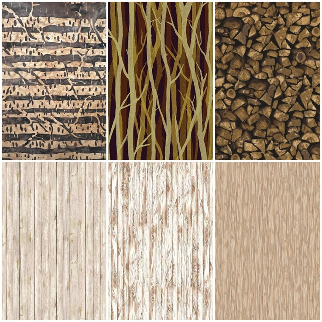 Wooden Looking 100% Cotton Fabrics Planks, Bark, Floor, Sticks, Trees ...