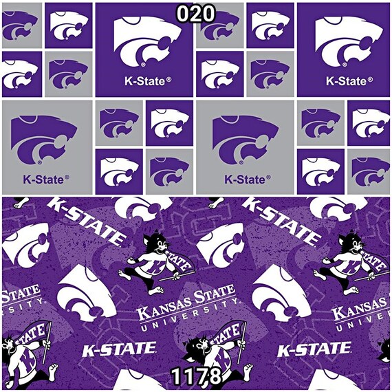 NCAA Kansas State Wildcats Purple & Grey College Logo 100% - Etsy