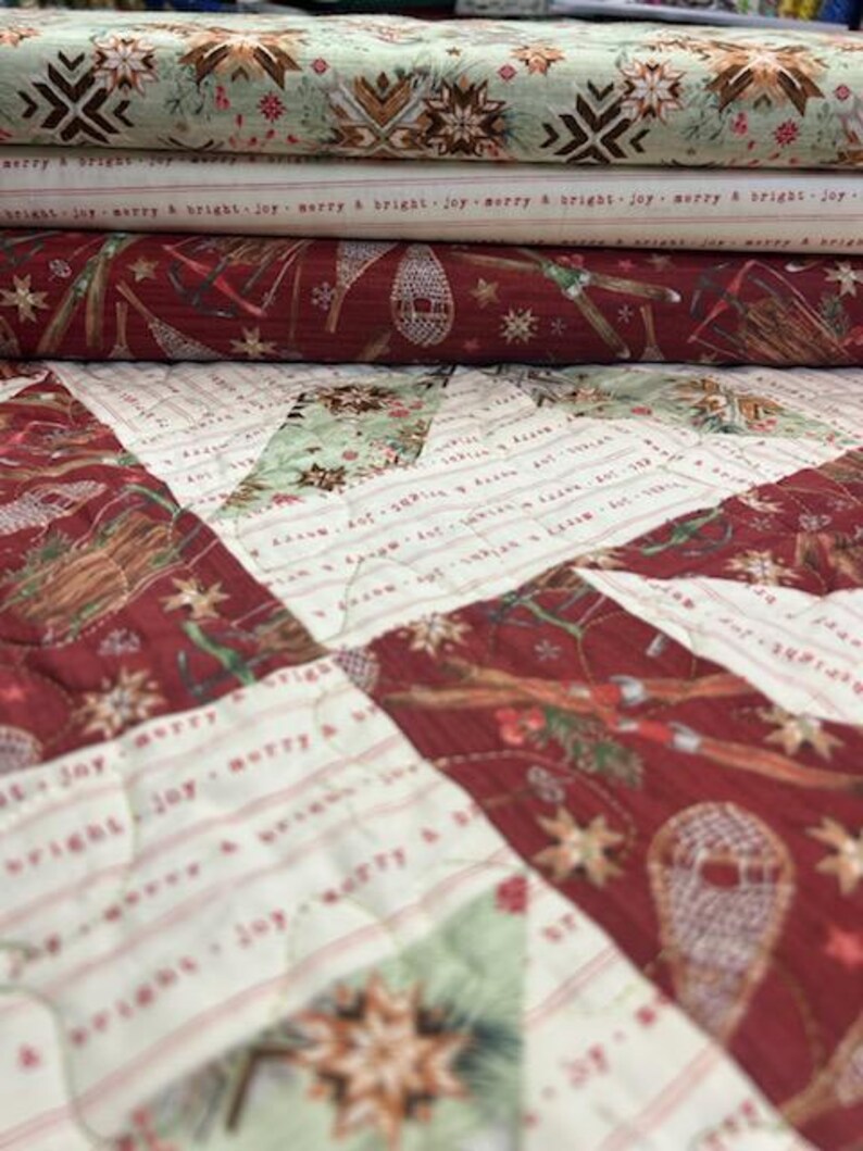Snowflake Ski Lodge Winter Cabin Wood 100% Cotton Fabric! 7 Styles - Etsy