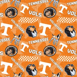 NCAA University of Tennessee Vols Orange & White College Logo 100% ...