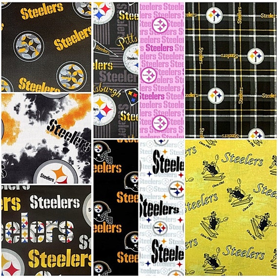 NFL Logo Pittsburgh Steelers Black & Yellow 100% Cotton Fabric - Etsy