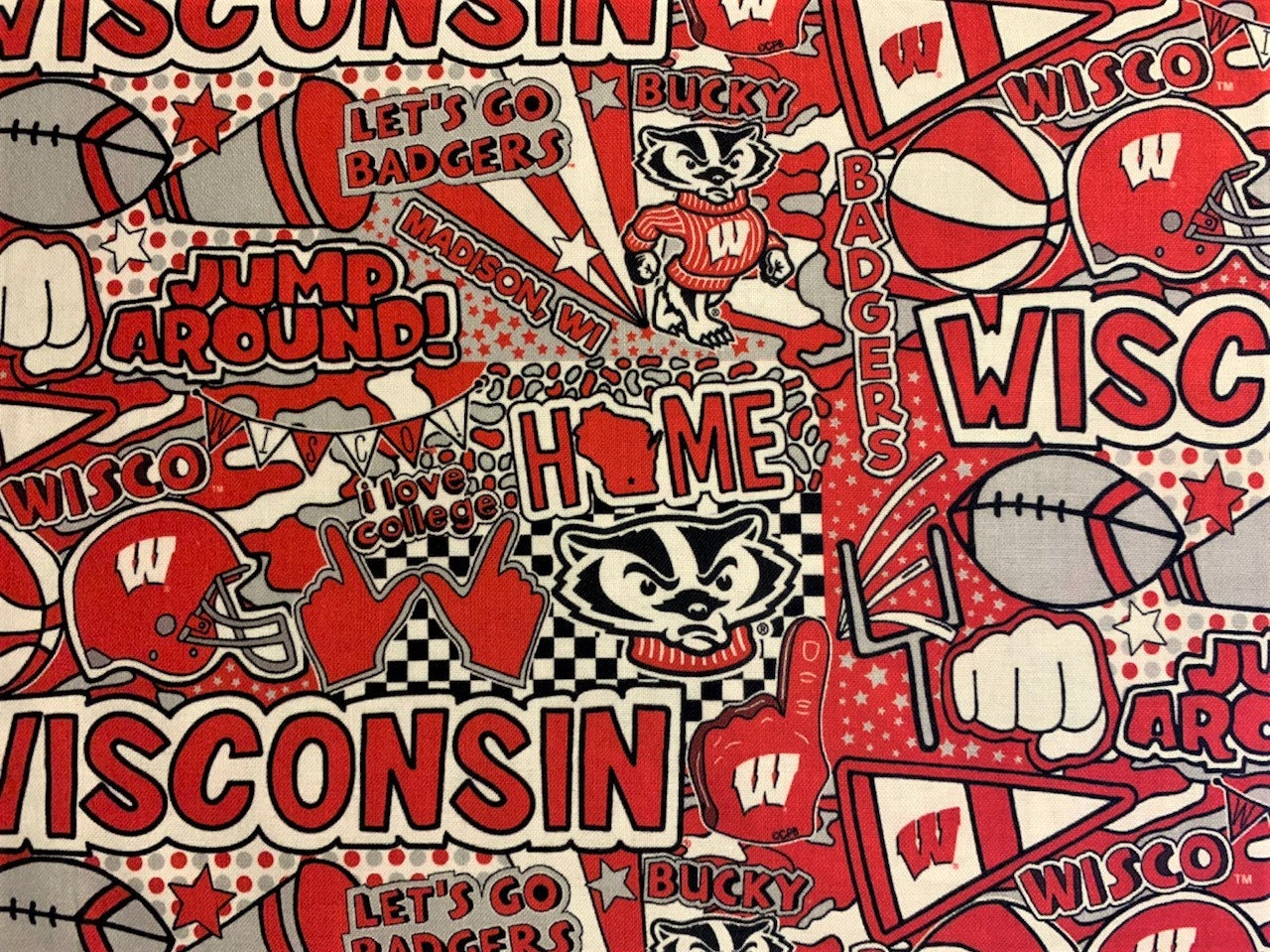 NCAA University of Wisconsin Badgers Red & White 100% College - Etsy