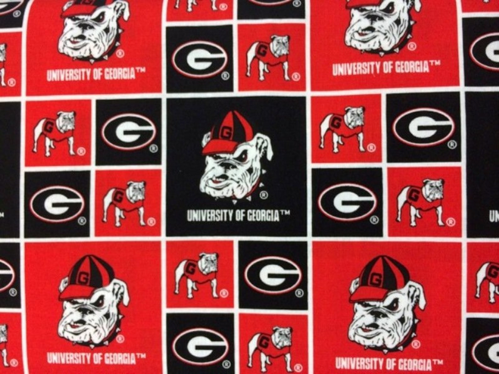 NCAA University of Georgia Bulldogs Red & Black College Logo - Etsy
