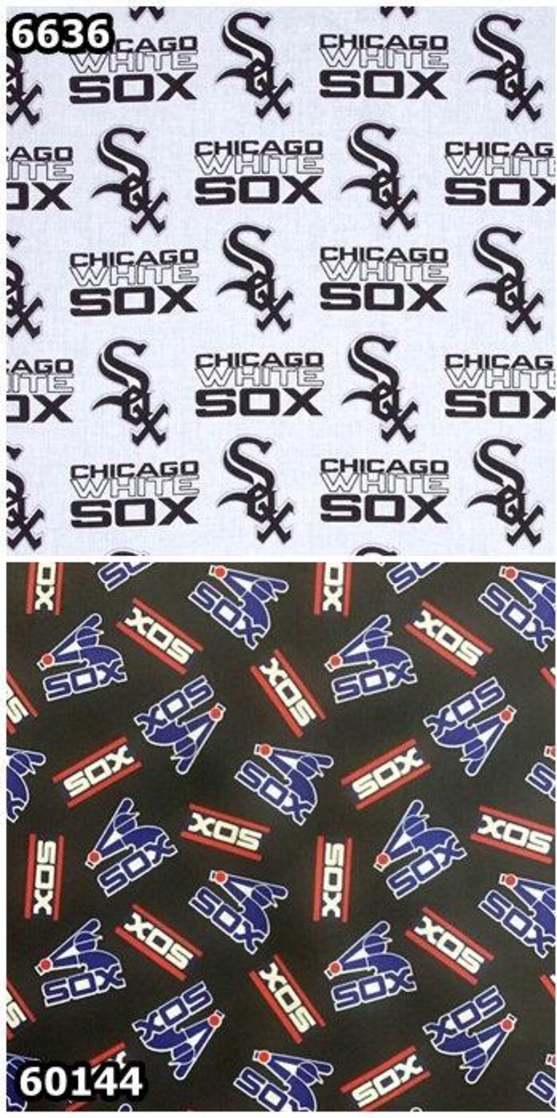 MLB Logo Chicago White Sox 100% Cotton Fabric by Fabric Traditions! 3 ...