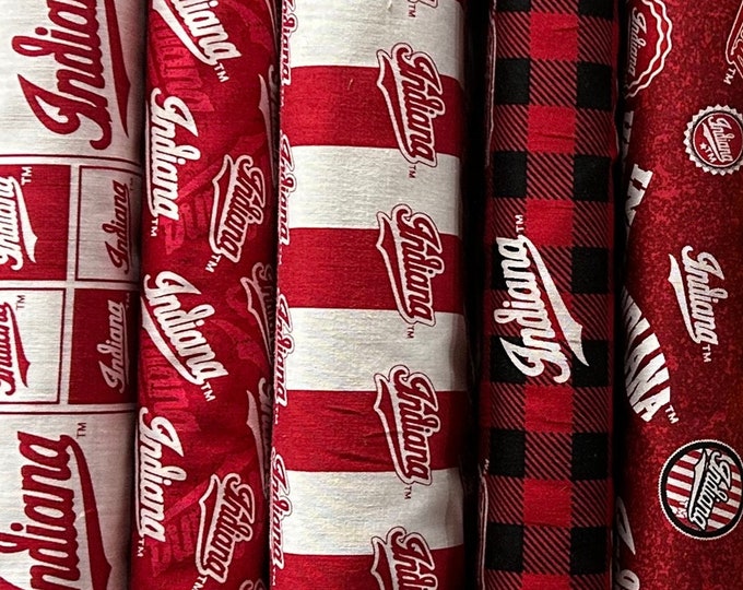 NCAA Indiana University Hoosiers College Logo 100% Cotton Fabric by ...