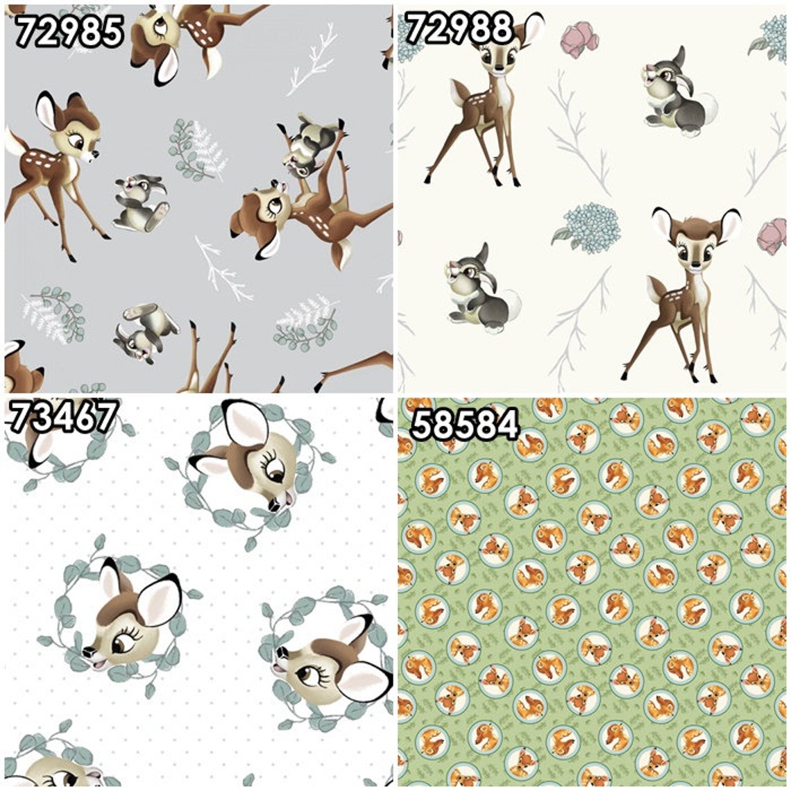 Disney Bambi the Deer Thumper & Friends 100% Cotton Fabrics | Etsy