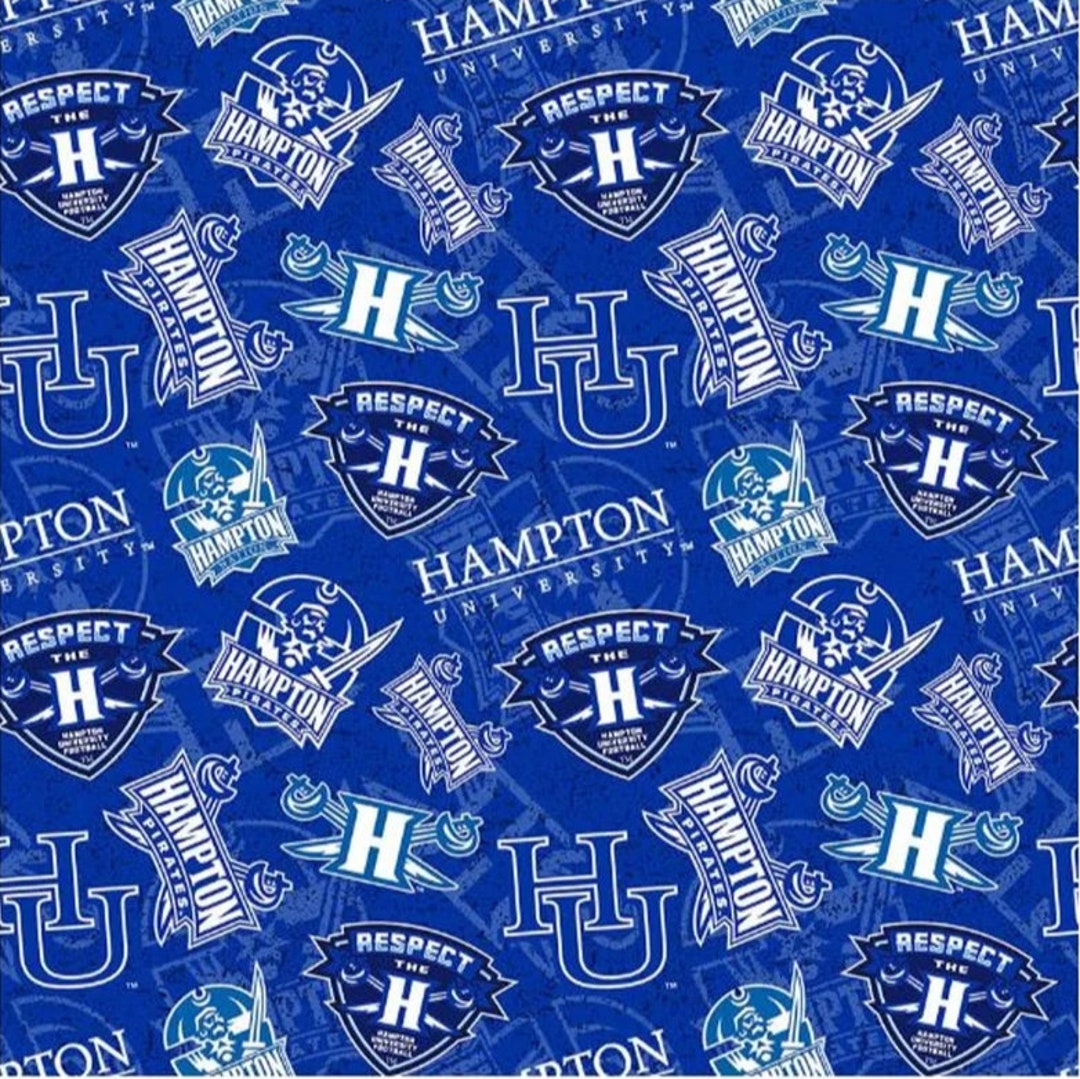 NCAA Hampton University Pirates HAM-1178 Blue & White VA 100% Cotton ...