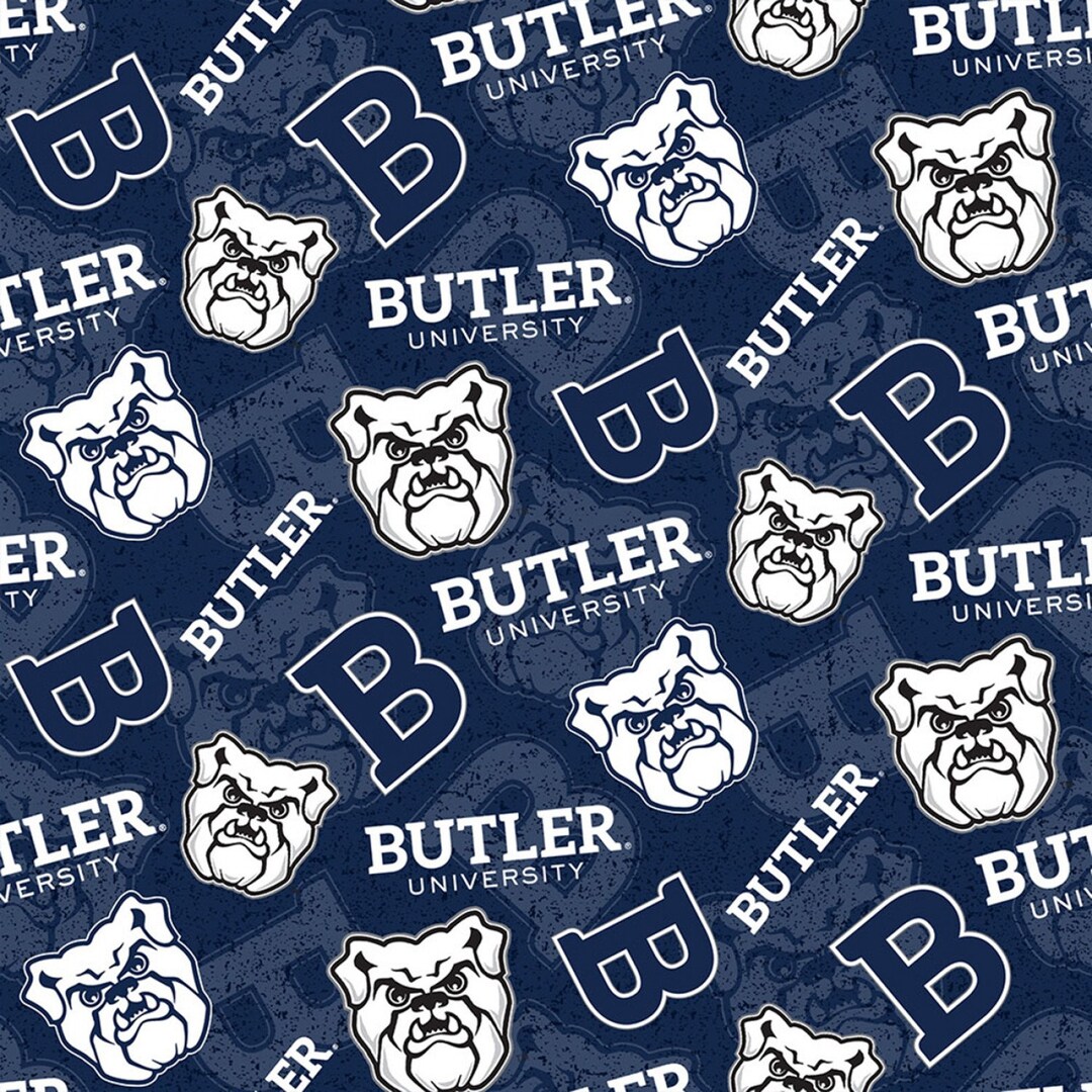 NCAA Butler University Bulldogs 1178 Navy College Logo 100% Cotton ...