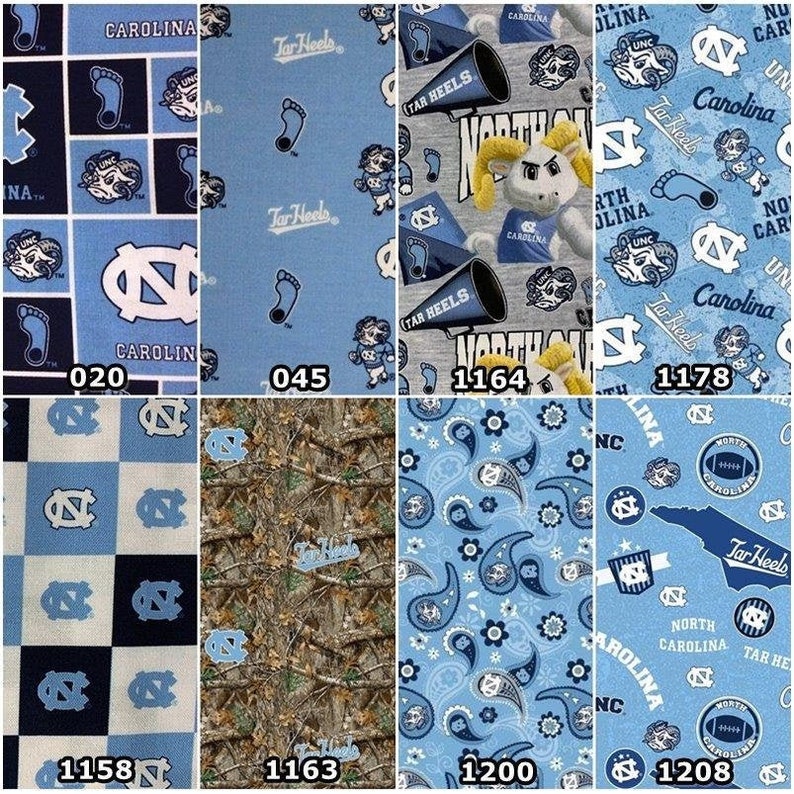 NCAA University of North Carolina UNC Tarheels Cotton Fabric | Etsy