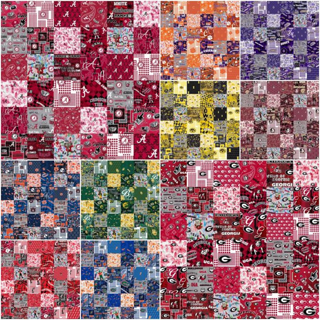 NCAA College Logo Cheater Quilt Patch #1363 100% Cotton Fabric 60" Wide ...