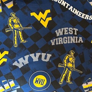 NCAA West Virginia University Mountaineers College Logo Cotton Fabric ...