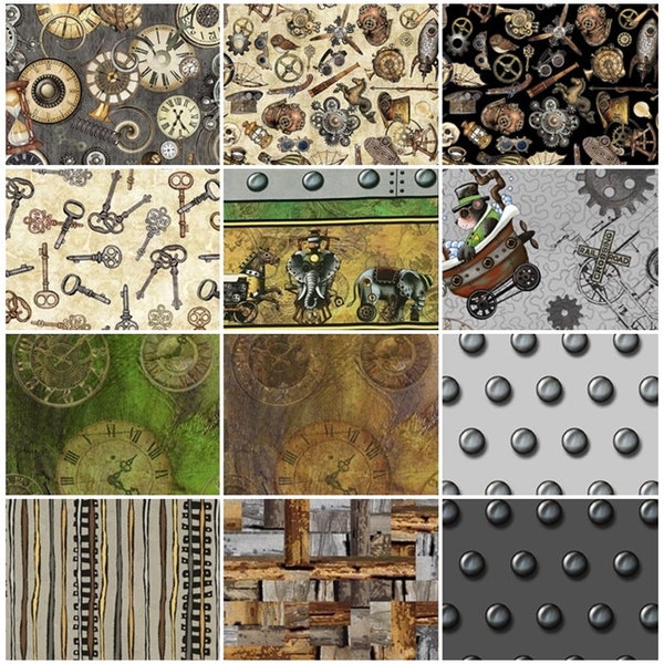 Steampunk Fabric - Etsy