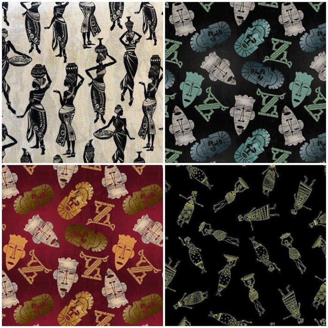 African Inspired Akan, Kente, Tribal Prints, Women Carrying Baskets 100 ...