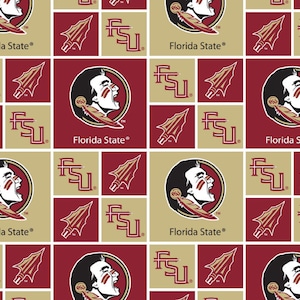 NCAA Florida State Seminoles Garnet & Gold College Logo 100% Cotton ...