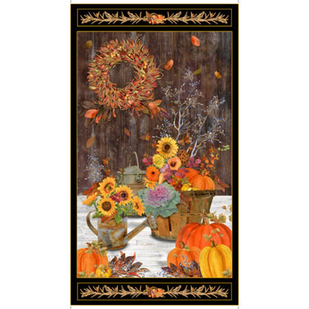 Fall Splendor Harvest Pumpkins & Sunflowers 100% Cotton Fabric - Etsy