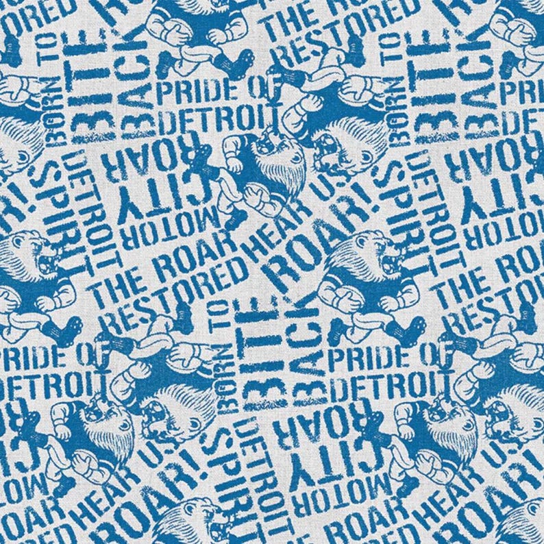 NFL Logo Detroit Lions Pride 100% Cotton Fabric by Fabric Traditions ...