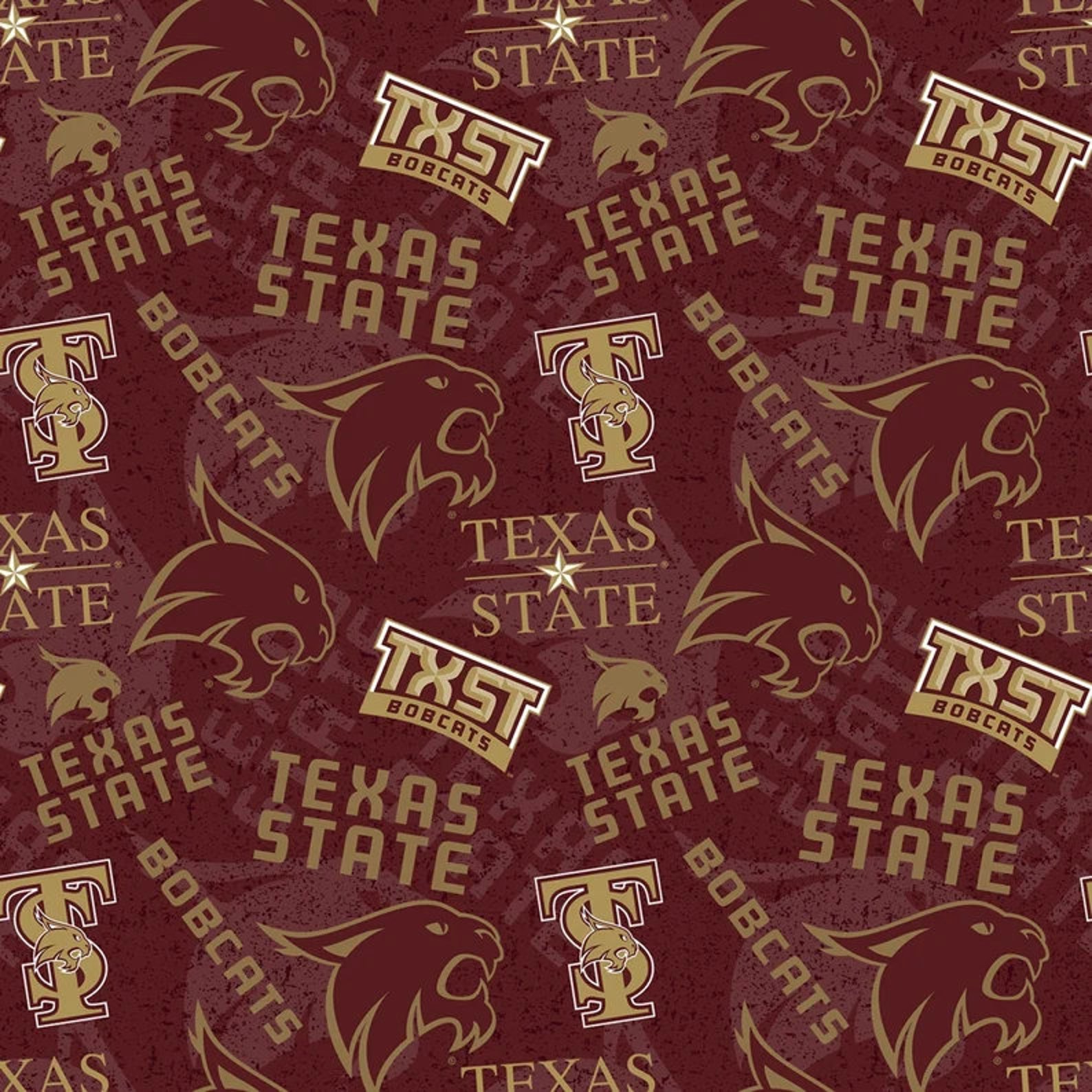 NCAA Texas State University Bobcats Maroon & Gold 1178 Logo - Etsy