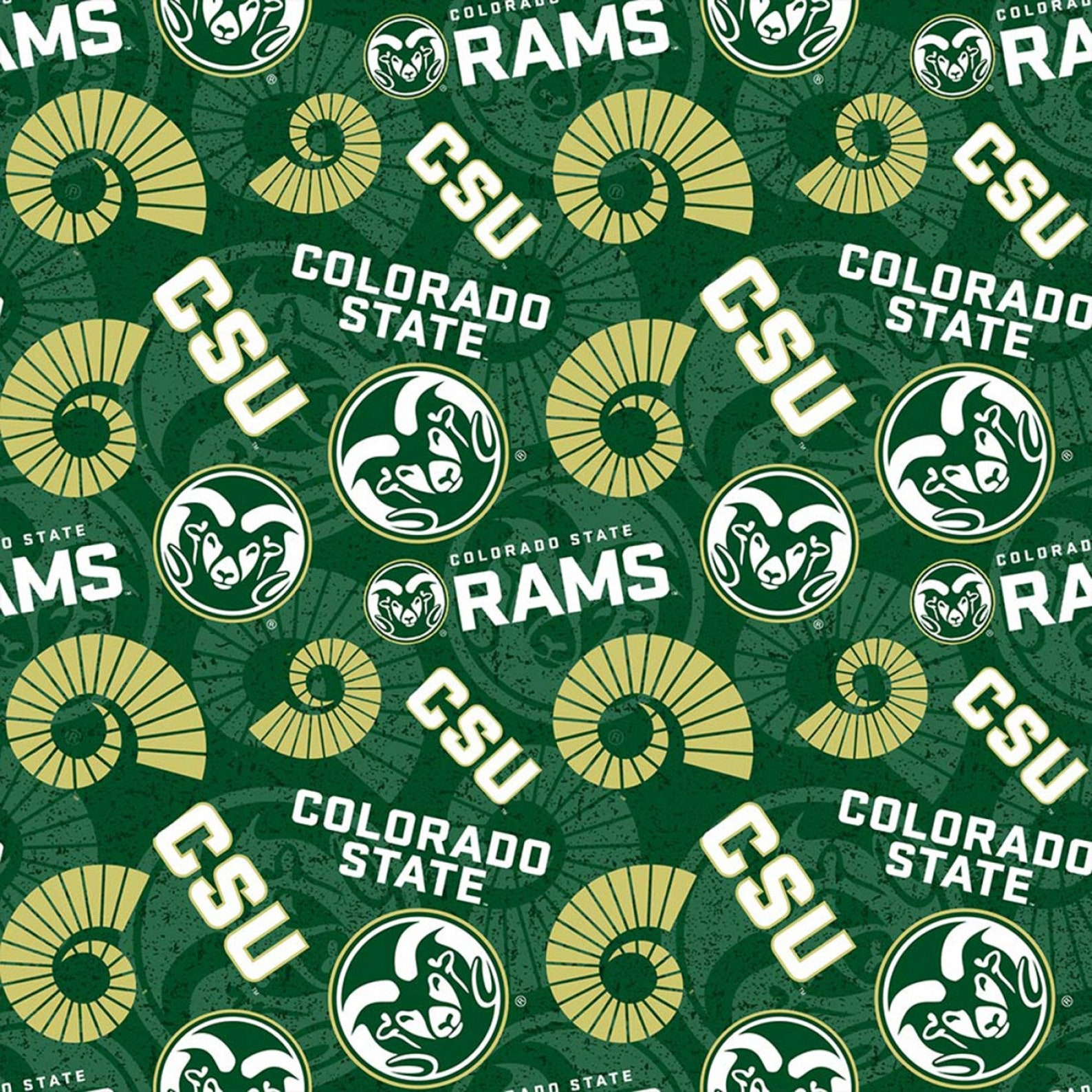 NCAA Colorado State Rams CSU-1178 Green College Logo Cotton | Etsy