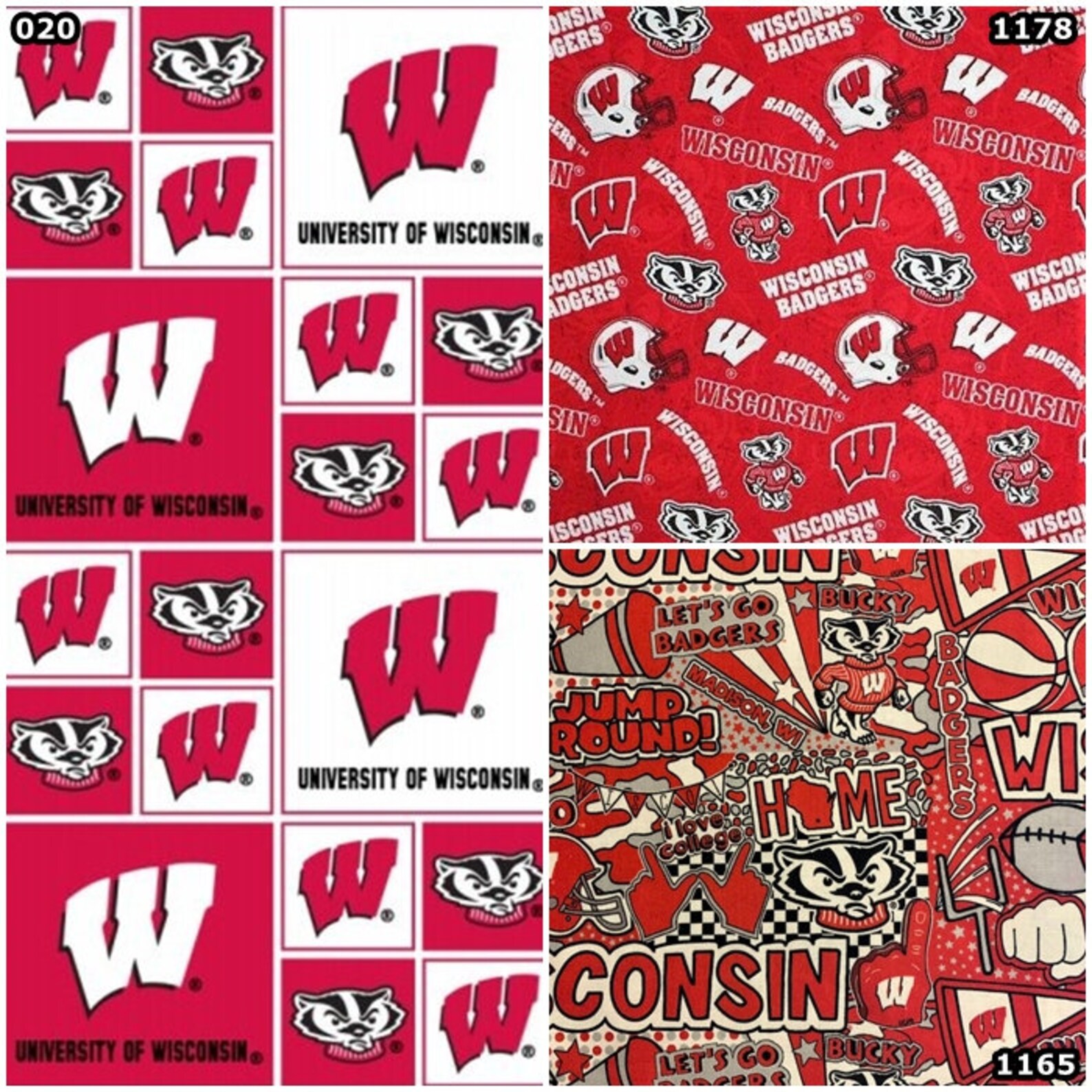 NCAA University of Wisconsin Badgers Red & White 100% College - Etsy
